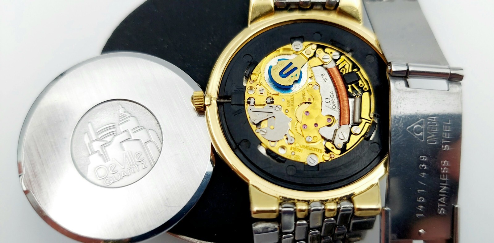 Omega Deville Quartz Movement 1378 Steel / Gold Vintage Ω | eBay
