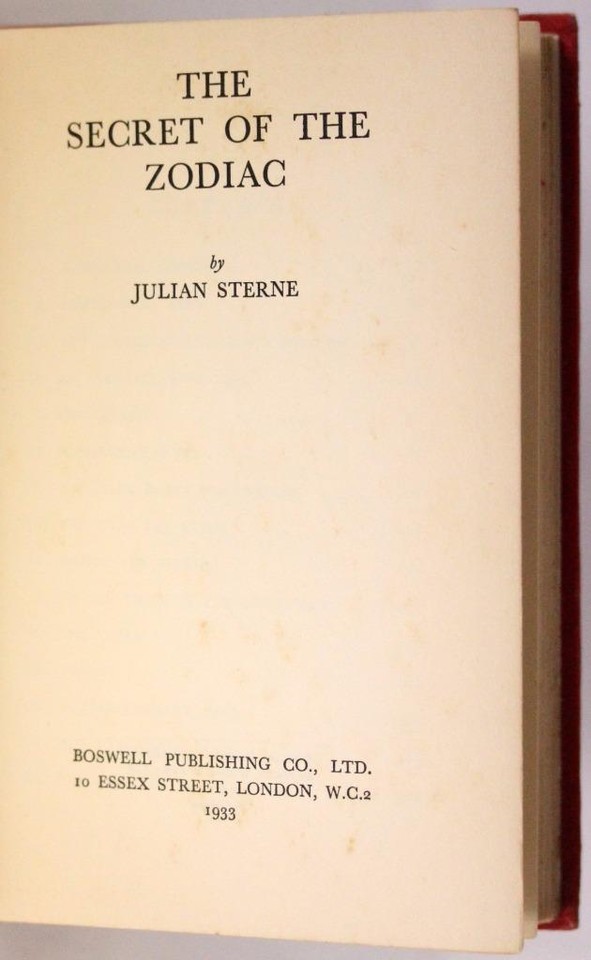 Illuminati Novel 1933 The Secret Of The Zodiac Julian Sterne Nesta ...