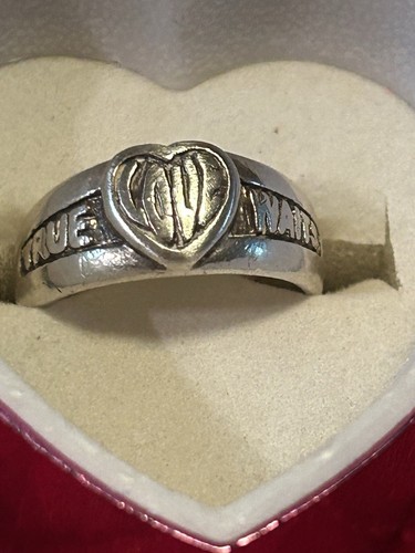 JNR SS Promise Ring TRUE LOVE WAITS Heart Band Ring 925 Sz: 5 And 7 ...