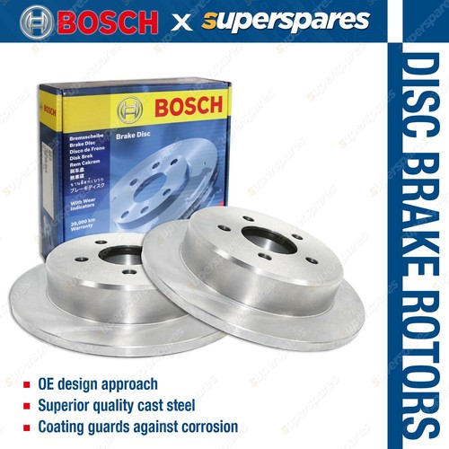 2 x Bosch Rear Disc Brake Rotors for Volkswagen Passat 3C B6 B7 B8 ...