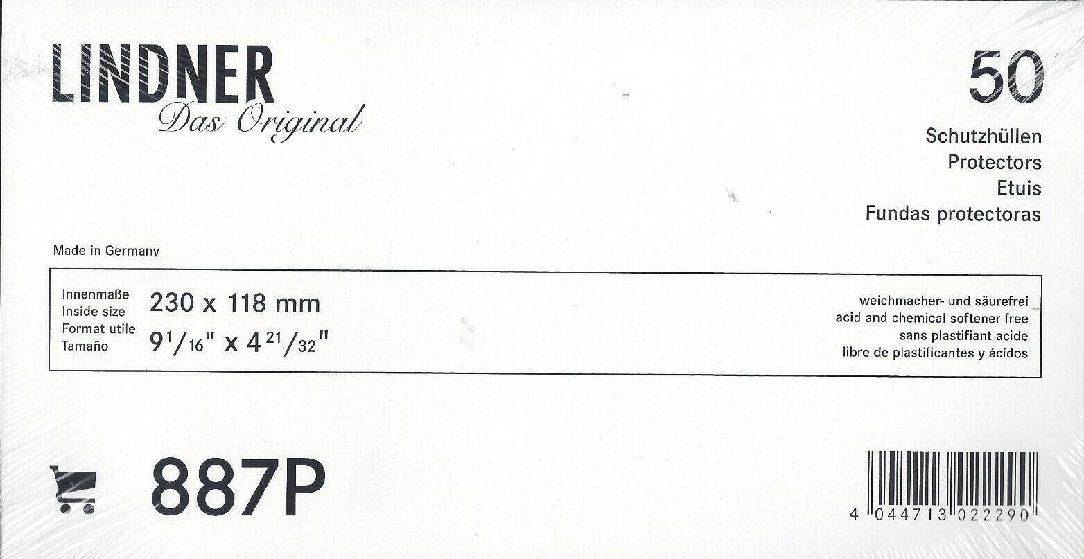 Lindner Protection Sleeves For Euro #10 FDC / Banknote 230x118 mm ...
