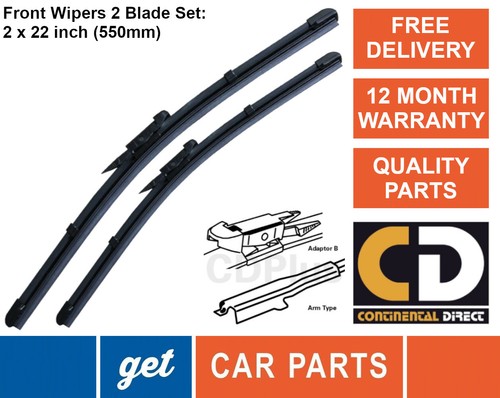 Front Wiper Blades (22" x 2) for Mercedes-Benz C-Class W205 2013-2014 ...