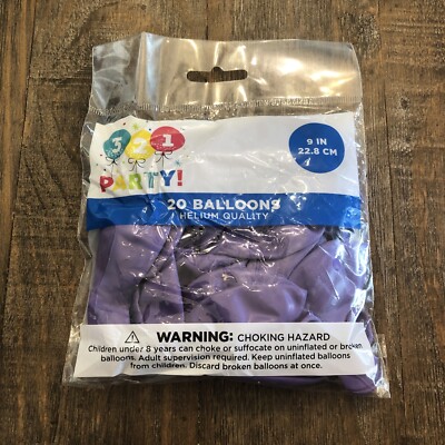 4 - 321 Party! 20 Balloons 9" Purple Helium Quality | eBay