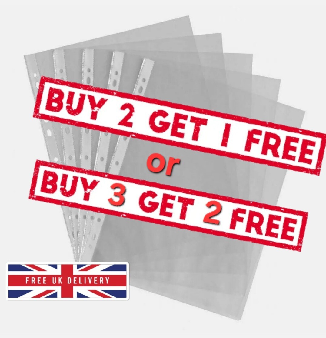 100 x A4 Clear Punched Pockets filing PLASTIC WALLET sleeves | eBay UK