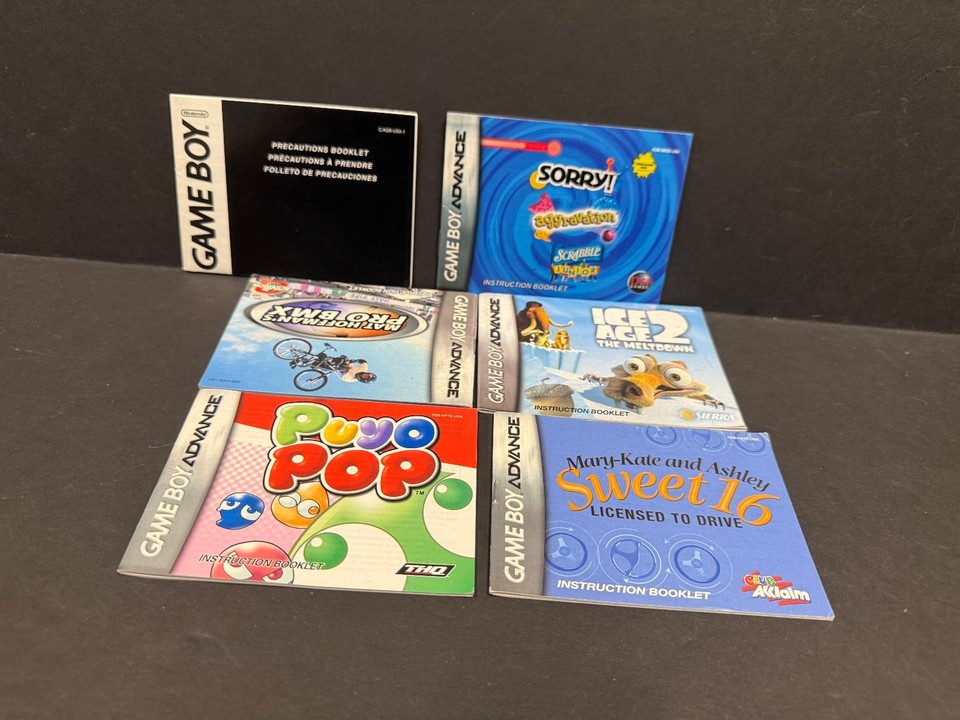 Nintendo DS GBA GameBoy Mixed Manual Lot x124 Huge Selection Inserts ...