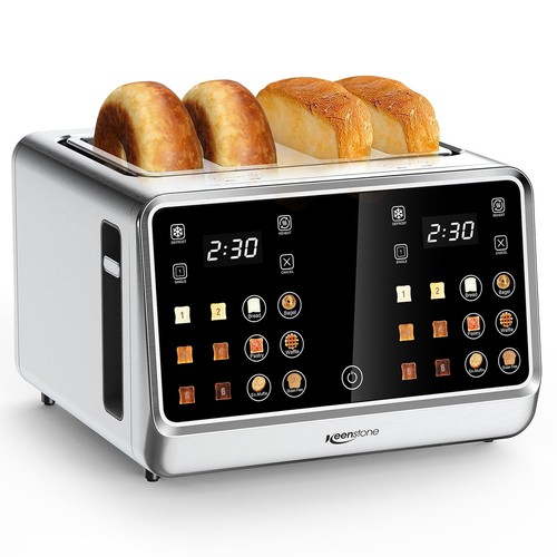 Toaster 4 Slice, Digital Smart Toaster with TouchScreen, Dual Control ...