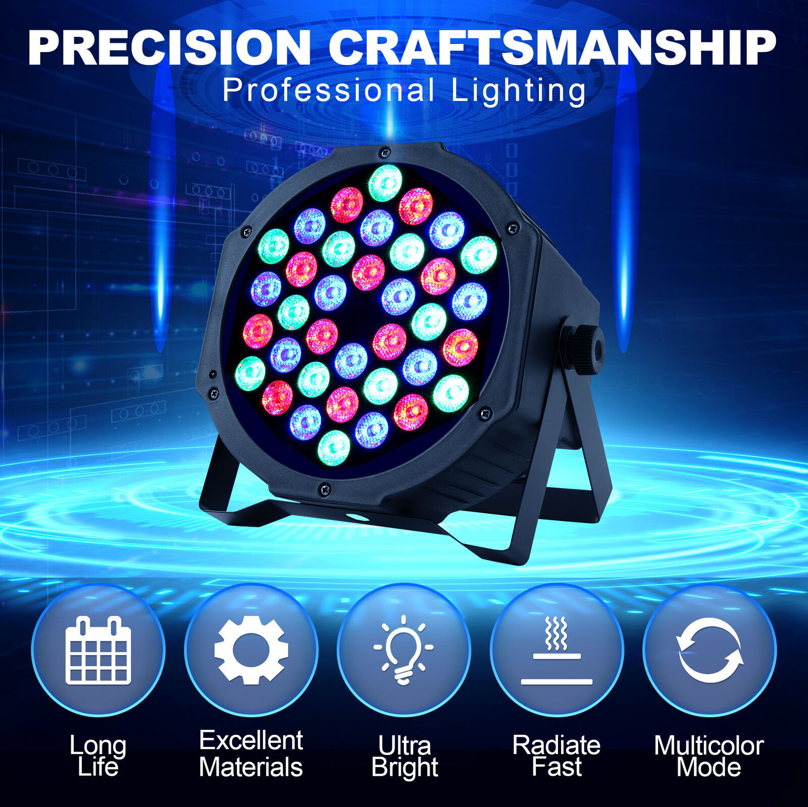 3Pack 36 LED RGB Stage Lighting PAR Light DMX Beam Party DJ Disco ...