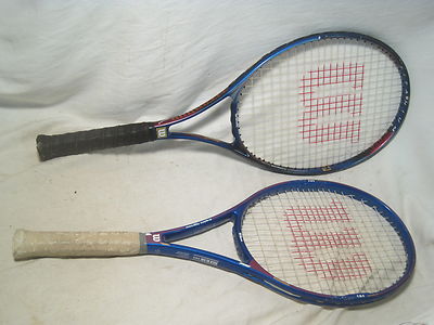 2 x pre-owned Tennis Racquet racquets racket Wilson Graphite Aggressor ...