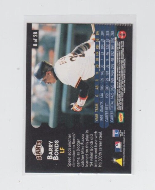 1996 Pinnacle Denny's Barry Bonds Hologram Card | eBay