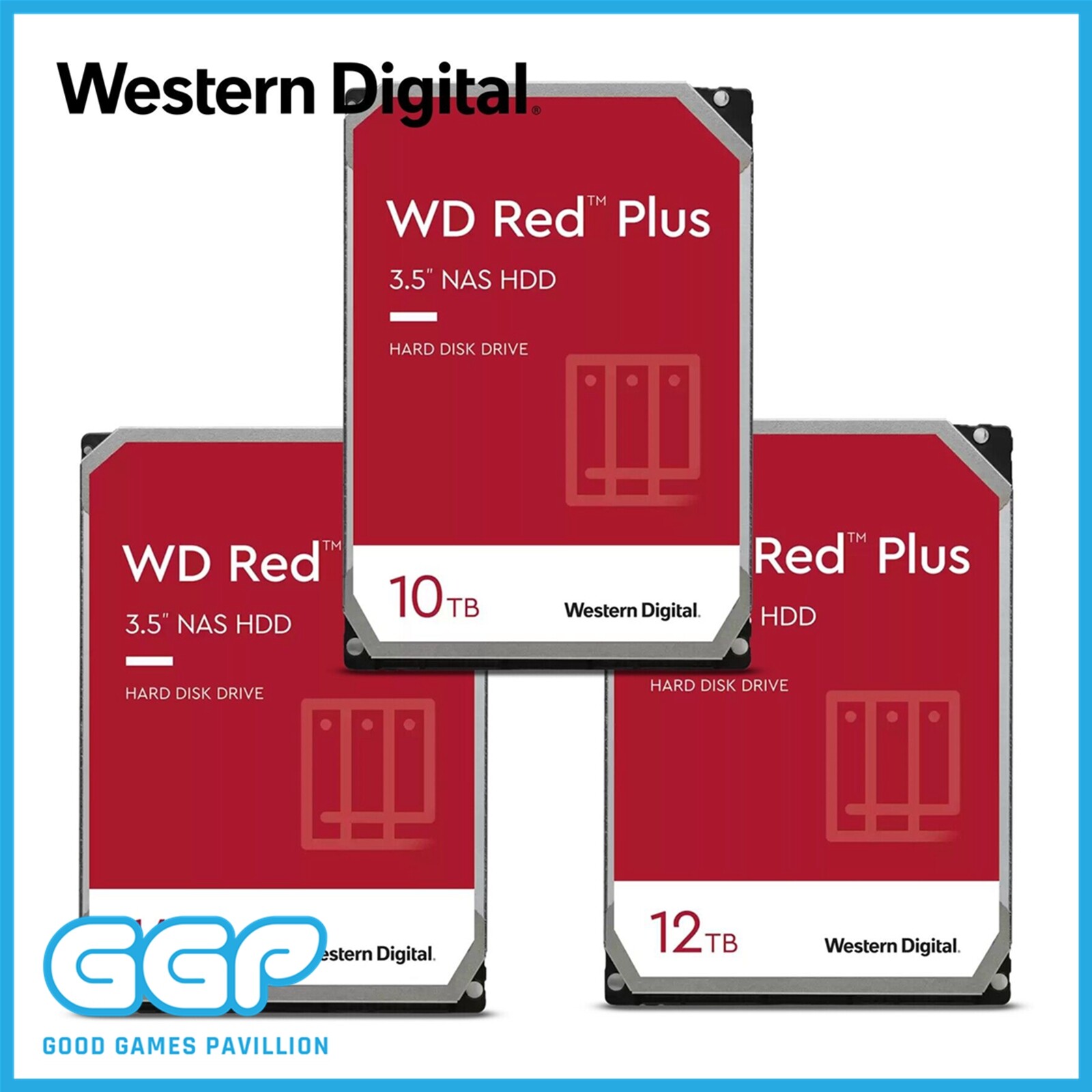 WD 14TB 12TB 10TB 8TB 6TB 4TB 3TB 2TB HDD Red Plus NAS Hard Drive ...