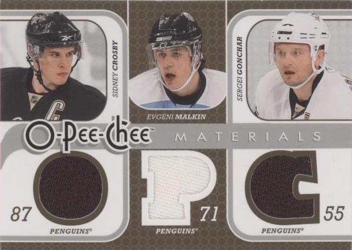 2008-09 O-Pee-Chee - Triple Materials Sidney Crosby, Evgeni Malkin ...