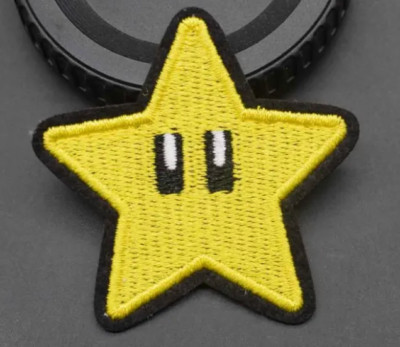 SUPER MARIO BROS VIDEO GAME - STARMAN SUPER STAR - Embroidered Iron/Sew ...