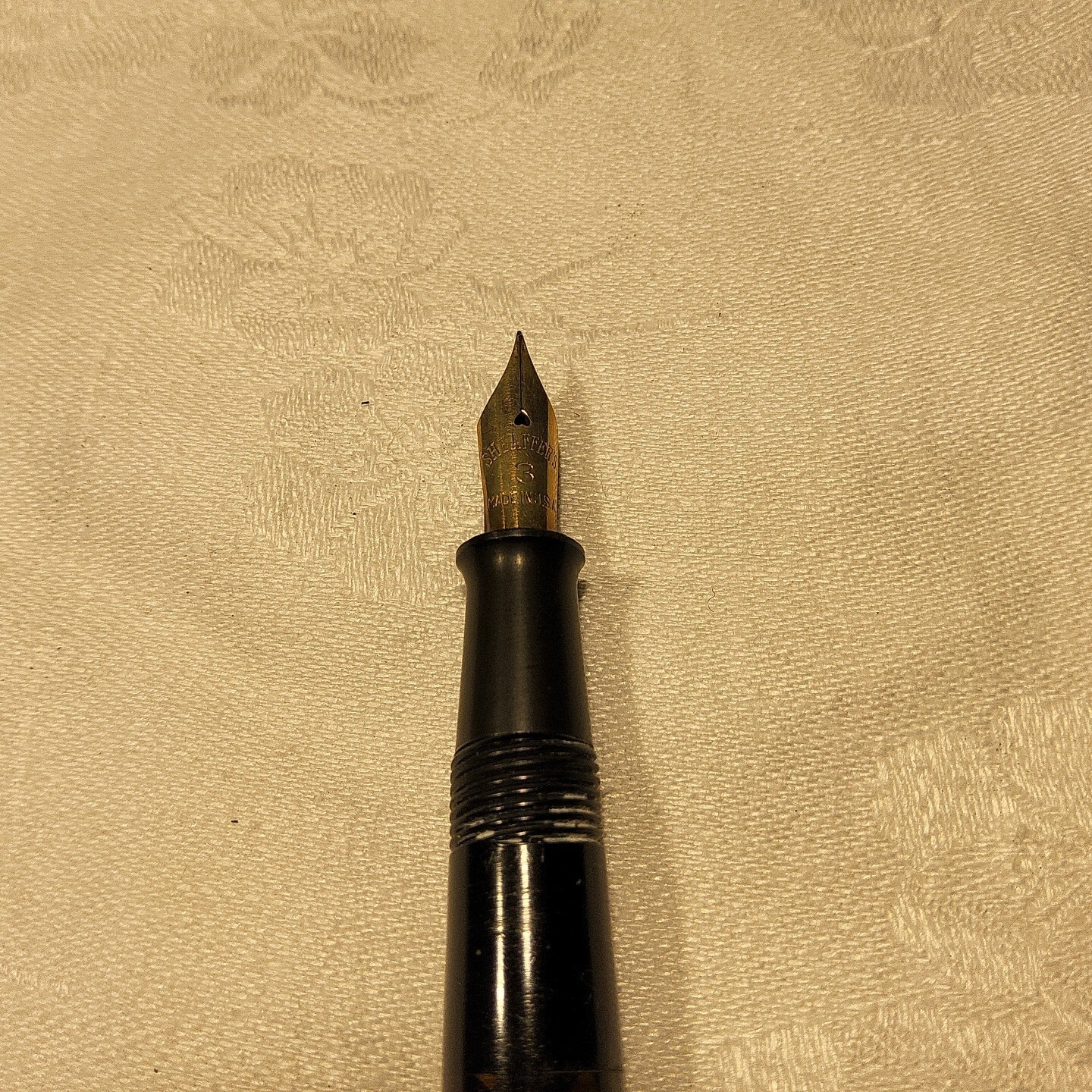 VINTAGE SHEAFFER BALANCE JR. 275 EBONIZED PEARL FOUNTAIN PEN VAC FILLER ...