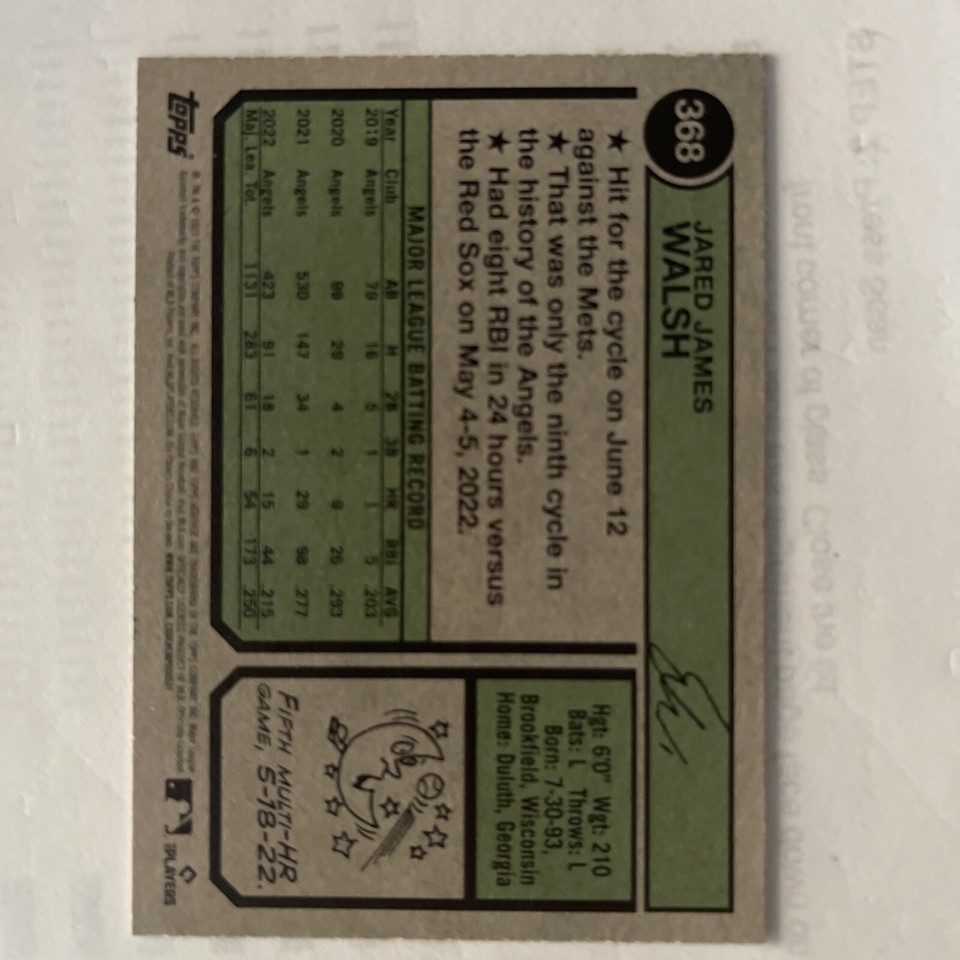 2023 Topps Heritage Jared Walsh #368 / Anaheim Angels | eBay