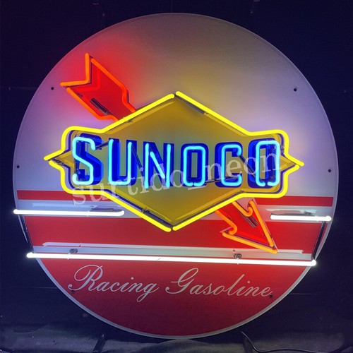 Sunoco Racing Gasoline 24"x24" Neon Light Sign Garage Wall Shop Classic ...