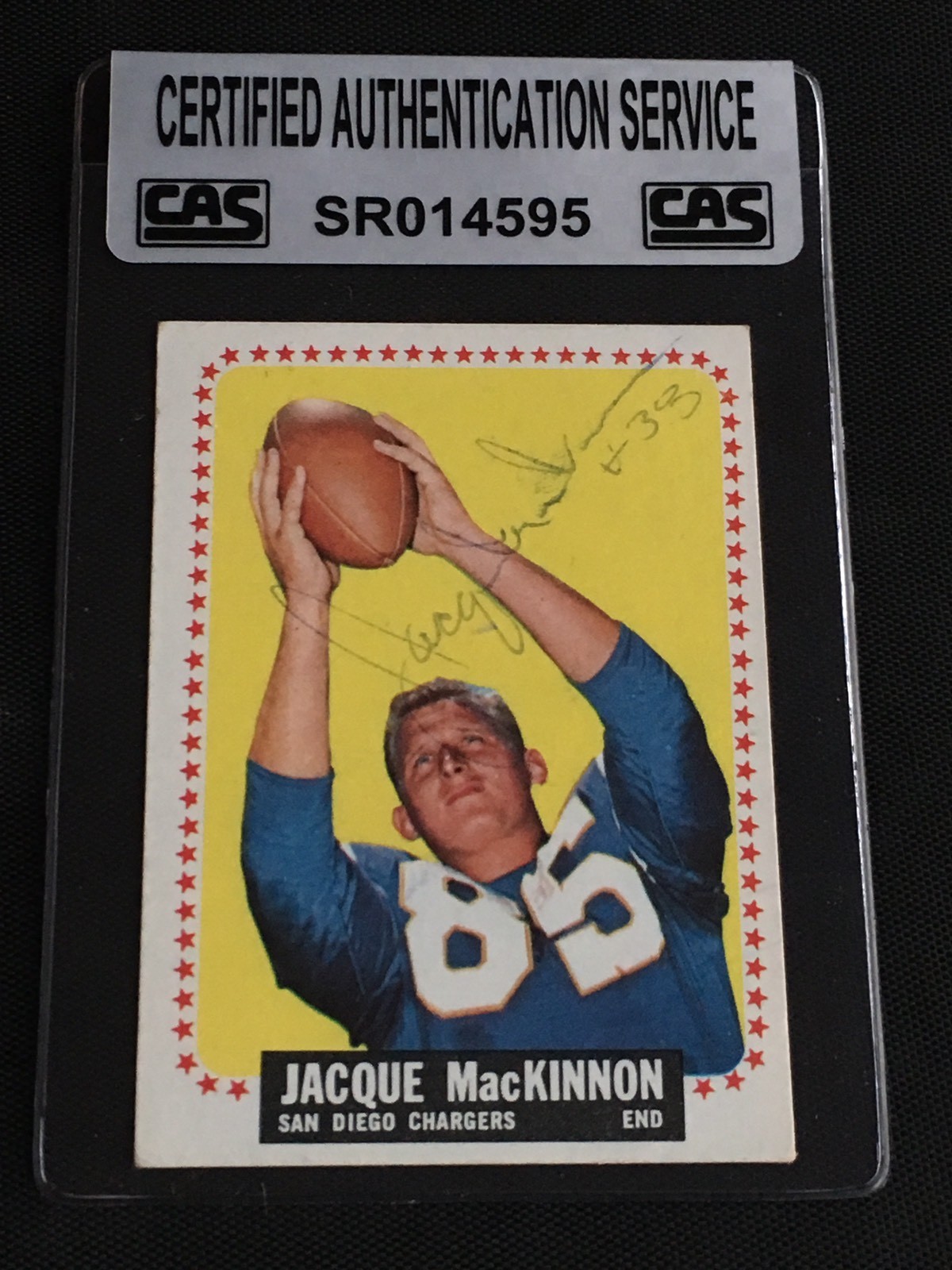 JACQUE MacKINNON 1964 TOPPS SIGNED AUTOGRAPHED CARD #167 CHARGERS CAS ...