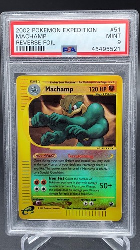 PSA 9 MINT Machamp Reverse Holo Expedition Pokemon Card 51/165 GU1 | eBay