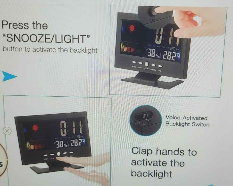 Color Screen Calendar Multi Function Alarm Clock. Voice Activated ...