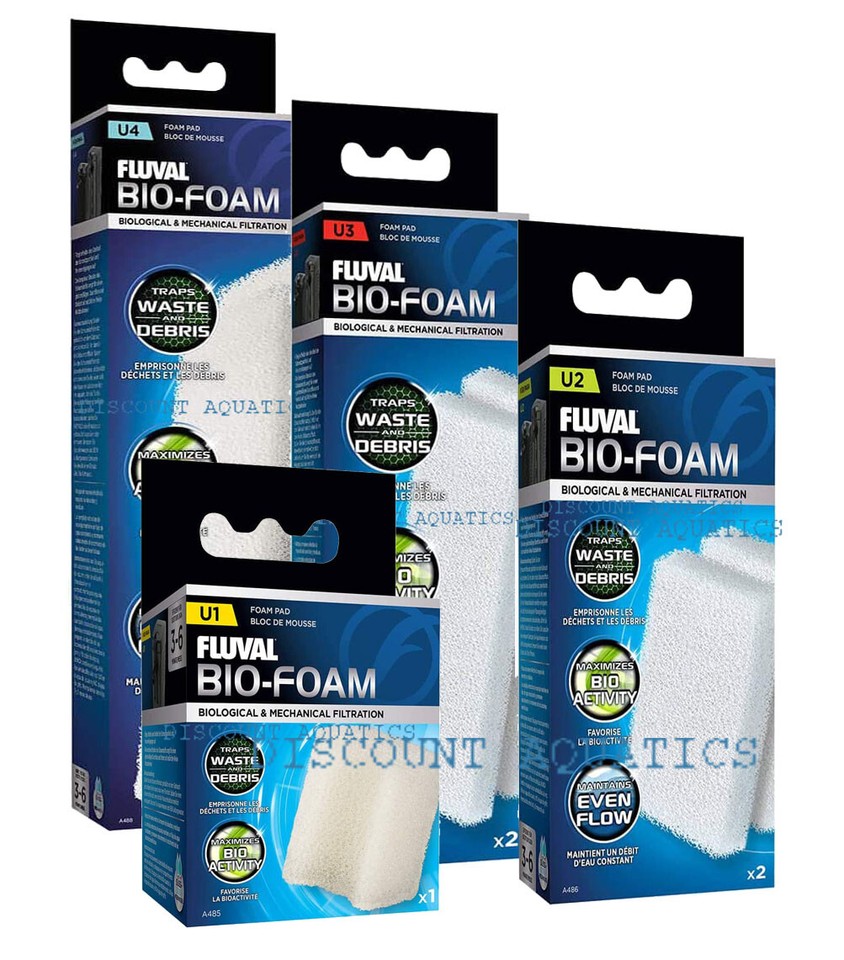 Fluval Filter Media U1 U2 U3 U4 Foam Poly Carbon Biomax Clearmax Clean ...
