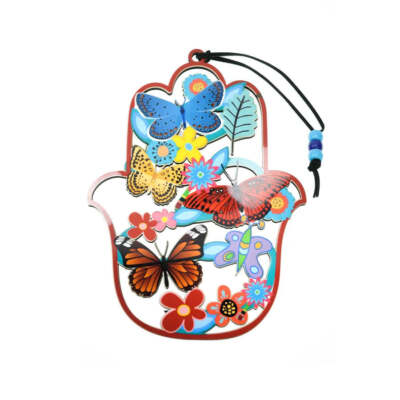 RED HAMSA HAND WALL HANGING KABBALAH BLESSINGS NEW WOOD LASER CUT | eBay