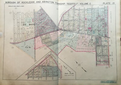 1937 ROCKLEDGE & ABINGTON TWP MONTGOMERY CO PA KIRKWOOD AVE TO PHIL ...
