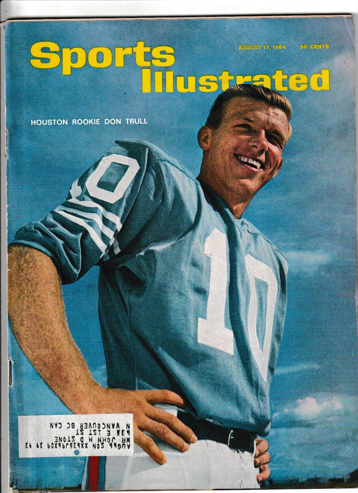 Sports Illustrated Magazine 1964 Houston Rookie Don Trull NFL Football ...
