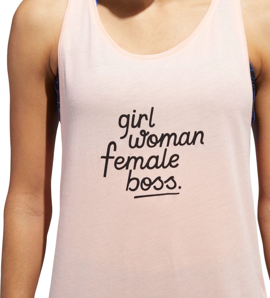 Adidas Women's Cursive Girl Woman Female Boss Training Tank Top Shirt ...