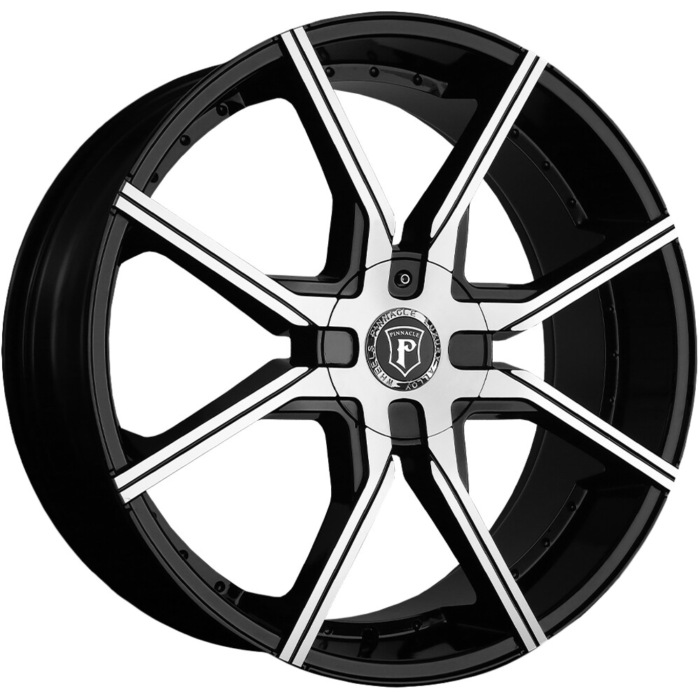 Pinnacle P96 Hype 22x8.5 5x108/5x4.5" +38mm Black/Machined Wheel Rim 22 ...