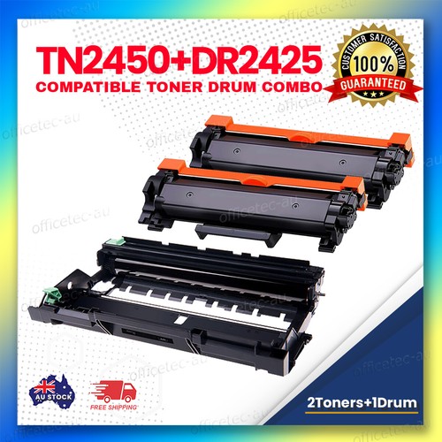 2x Compatible TN-2450 Toner + 1x DR-2425 Drum for Brother HL-L2395DW ...