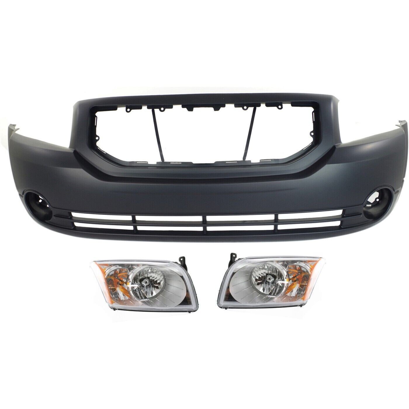 Set of 3 Front Bumper Cover Kit Fits 2007-2012 Dodge Caliber | eBay