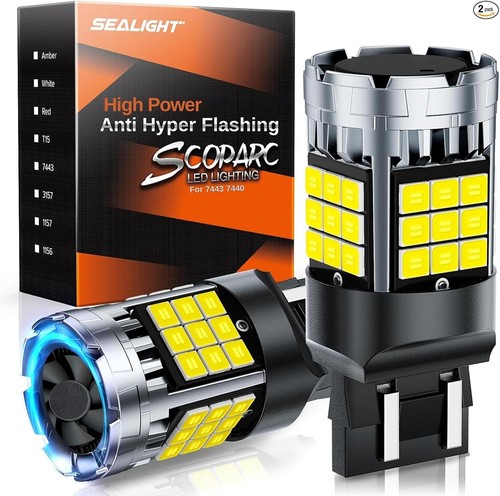 7443 7440 LED Bulbs Reverse Light, 6000K White, 600% Brighter, 7444 T20 ...