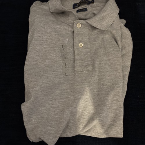 Ralph Lauren Polo Shirt Slim Fit Heritage Royal Grey Men's Large S S ...