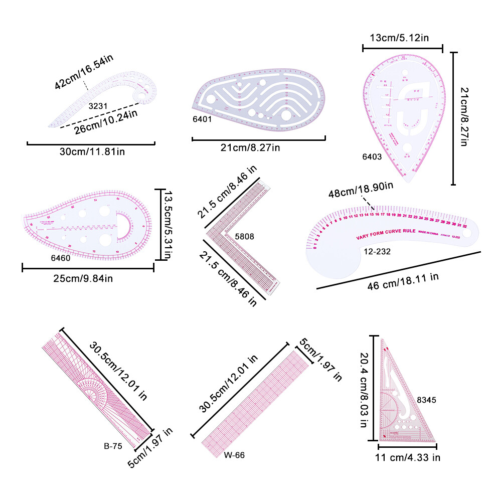Bendable For Pattern Making Tailors Measuring Tools French Curve Ruler ...