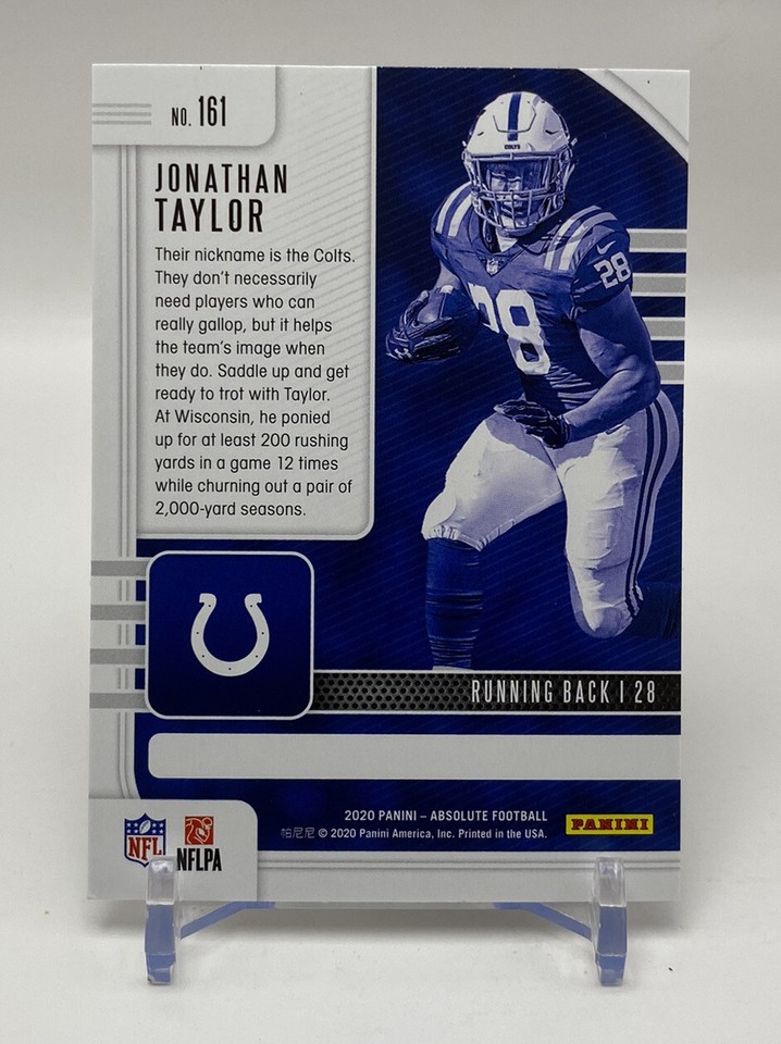2020 Absolute Football Jonathan Taylor Base Rookie RC #161 Indianapolis ...