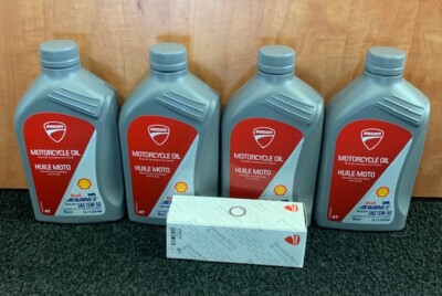 Ducati Shell Advance 15W50 Syn. Motorcycle oil kit with Filter/ crush ...