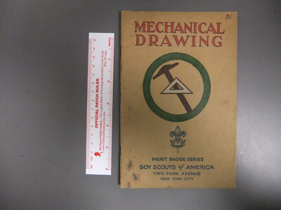 Boy Scout tan merit badge book Mechanical drawing Type 3 2155NN | eBay