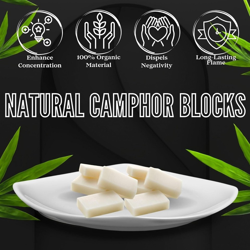SOUL STICKS Natural Camphor Blocks (56 Grams, 12 Tablets) Pure Camphor ...