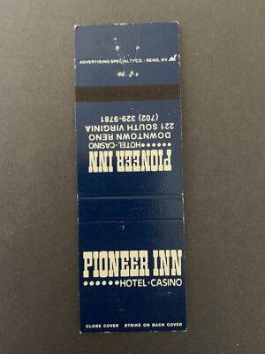 Vintage Nevada Matchbook: “Pioneer Inn Hotel And Casino” Reno, NV | eBay