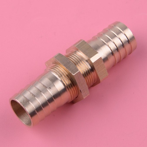 2pcs 16mm Brass Bulkhead Fitting Barb Straight Connector Joiner Water ...