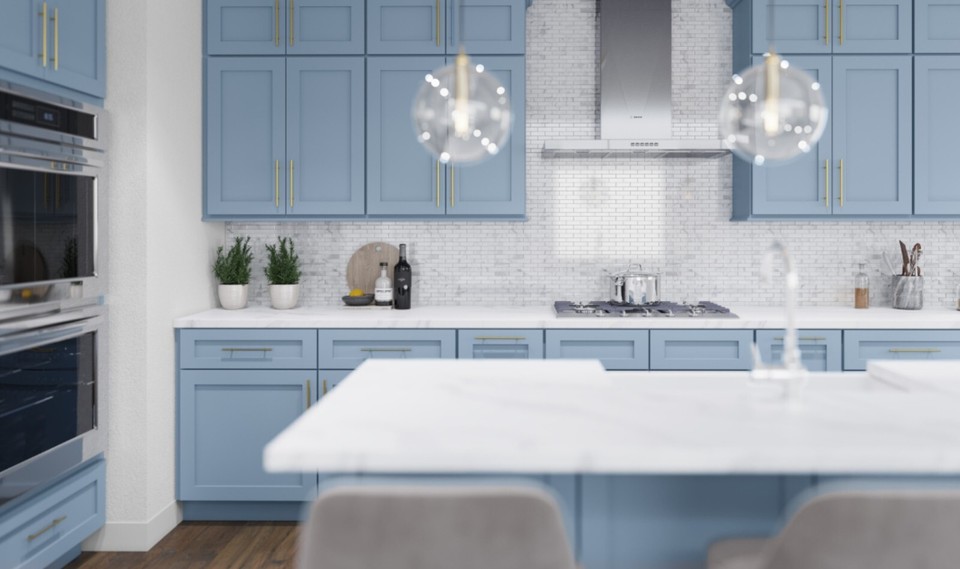 10x10ft RTA Kitchen Light Blue Shaker Set | eBay