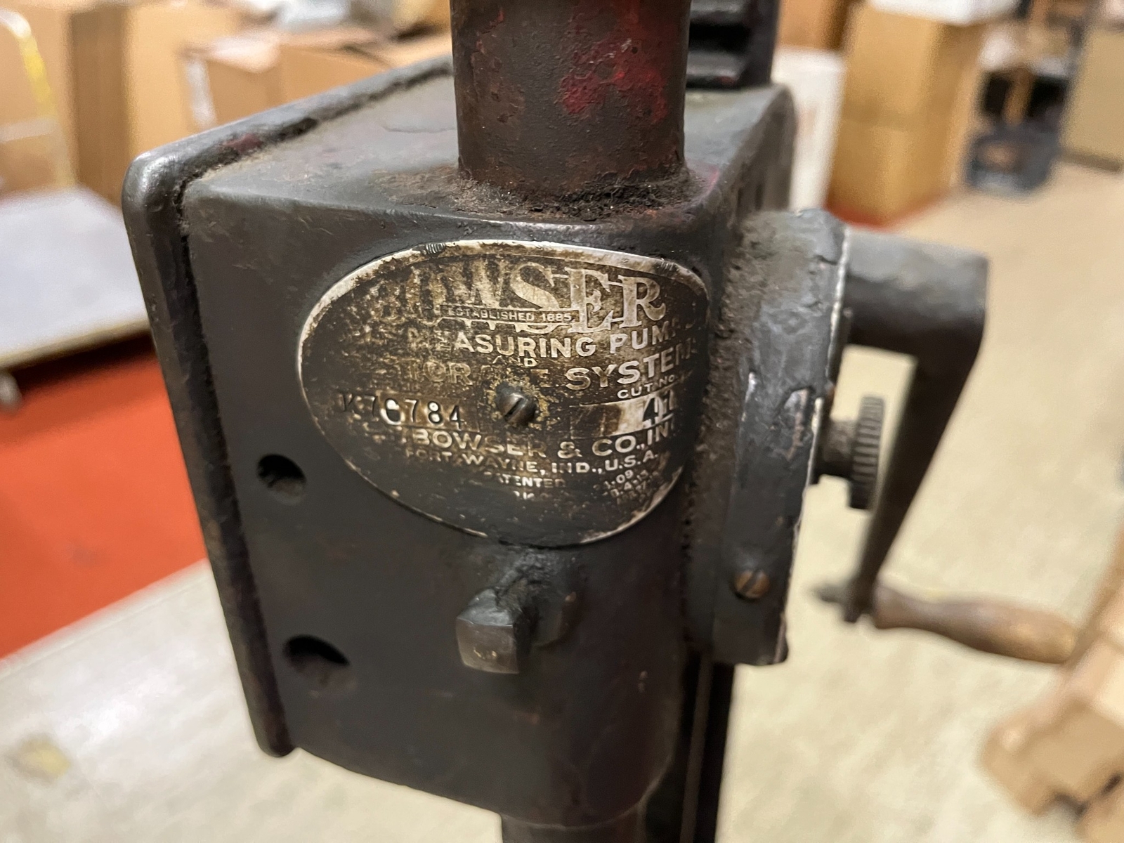 vtg antique 1900s Bowser Establised 1885 original piston gas pump ...