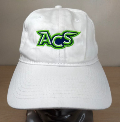 ACS ADJUSTABLE STRAPBACK BASEBALL HAT/CAP, WHITE/GREEN, OUTDOOR/SPORTS ...