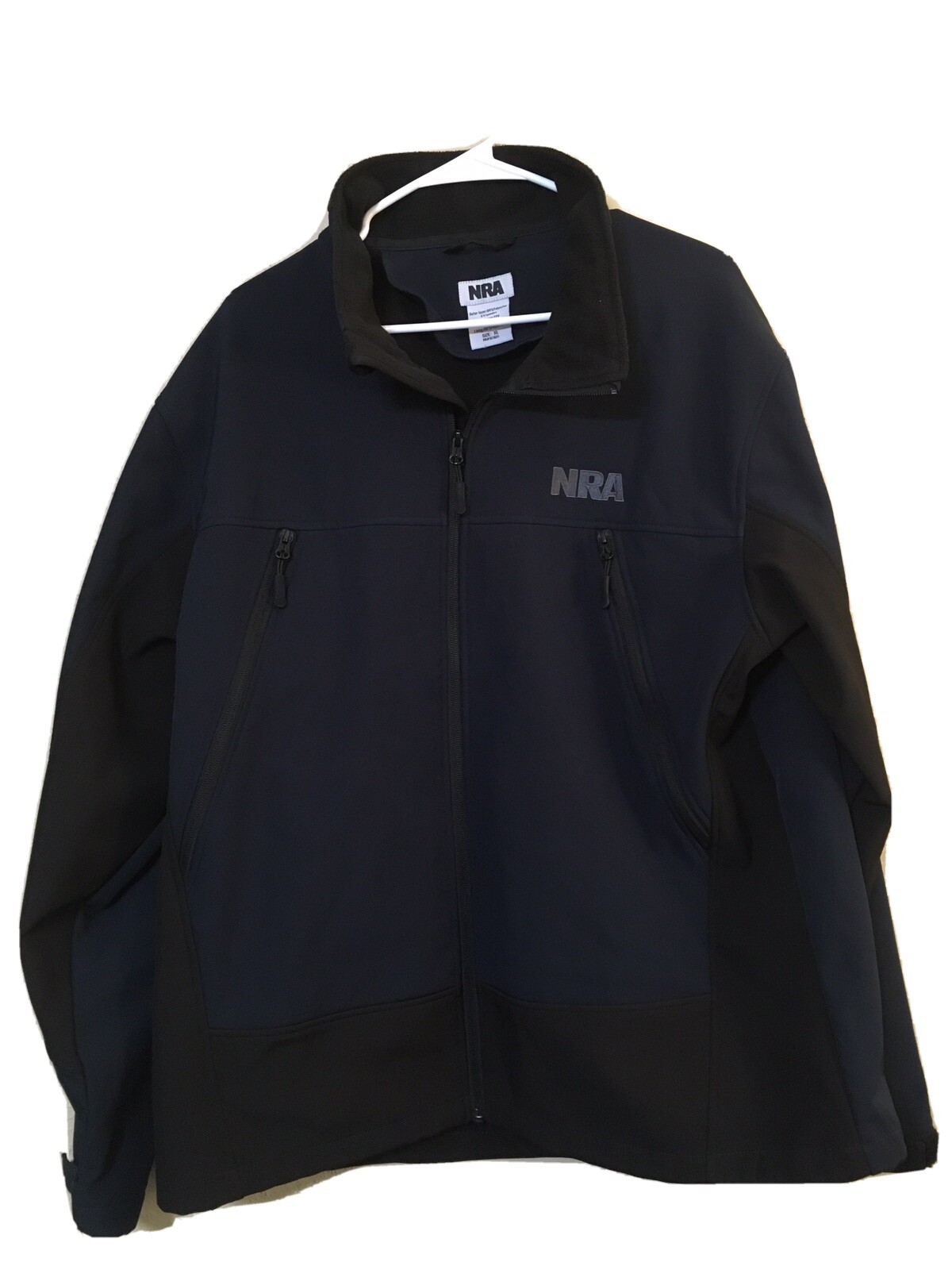 NRA MEN'S NAVY & BLACK SOFT SHELL FLEECE LINED FULL ZIP JACKET SIZE XL ...