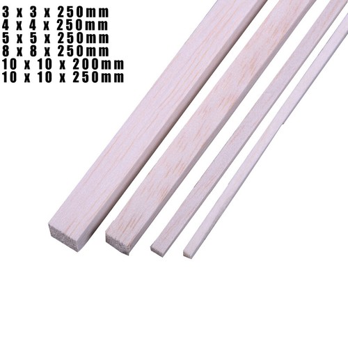 3mm 4mm 5mm 8mm 10mm Square Wooden Bar Wood Stick Strips for Model DIY ...