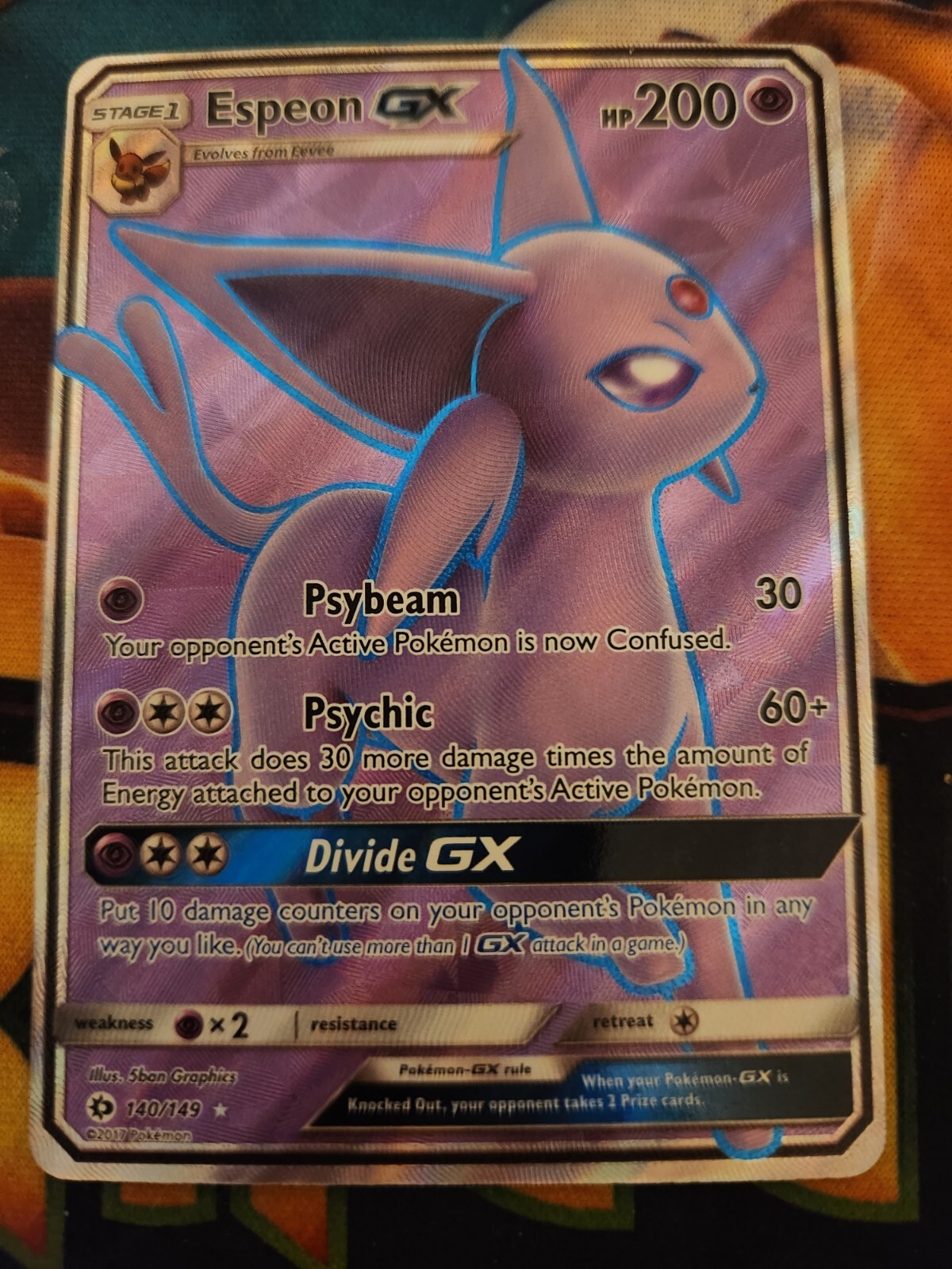 Espeon-GX (Full Art) - 140/149 Ultra Rare Sun & Moon Base Set Pokemon ...