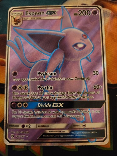 Espeon-GX (Full Art) - 140/149 Ultra Rare Sun & Moon Base Set Pokemon ...