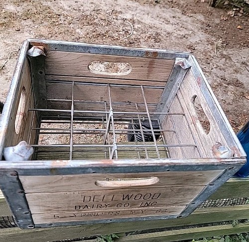 Dellwood Milk Box Wooden Crate Steel Banded Edge Vintage | eBay