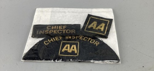 AA AUTOMOBILE ASSOCIATION CHIEF INSPECTOR CLOTH BADGES SEW ON *VINTAGE ...