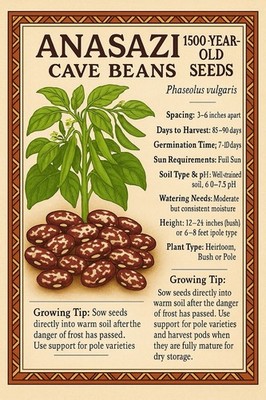Ancient Navajo Beans Seeds Native American Indian USA Non-GMO 35+ Seeds ...