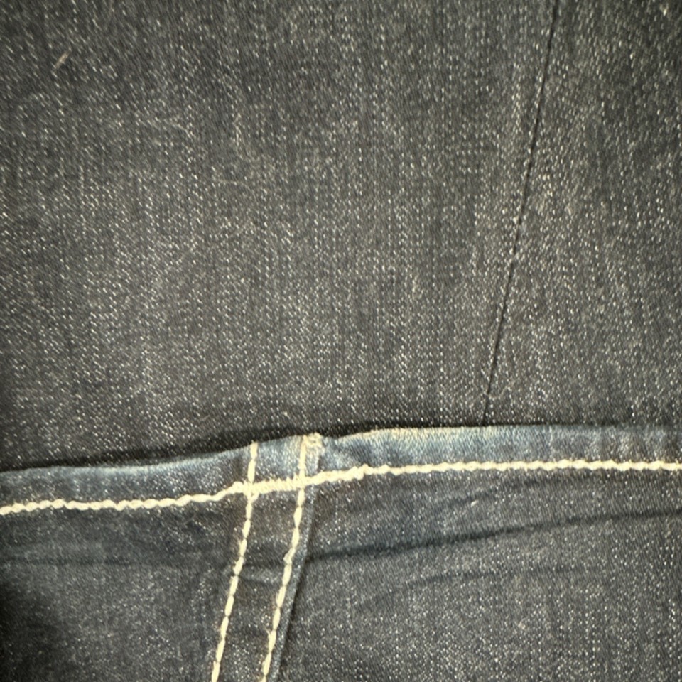 True Religion Bootcut Jeans Dark Blue Denim Contrast Stitching Logo ...